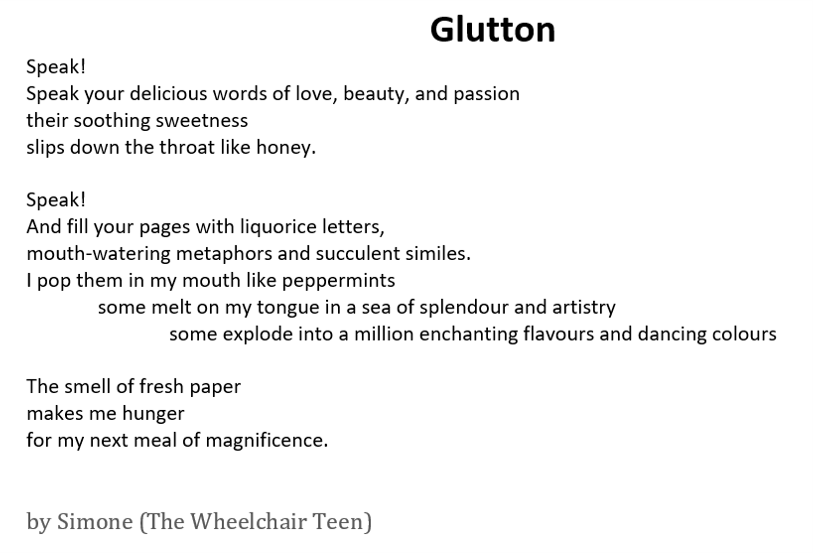 (Poem) Glutton – The Wheelchair Teen